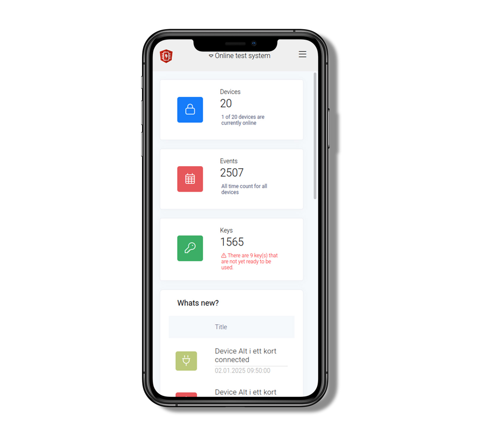 Our products - Cloud based access control system